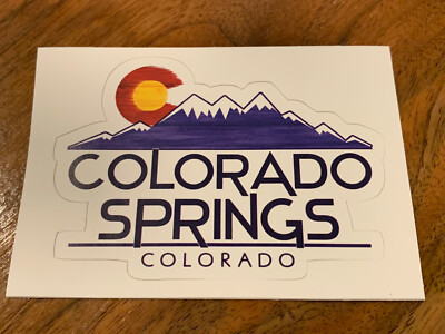 Colorado Springs CO Mountains Travel Sticker Decal 4" x 2.9" Free ...