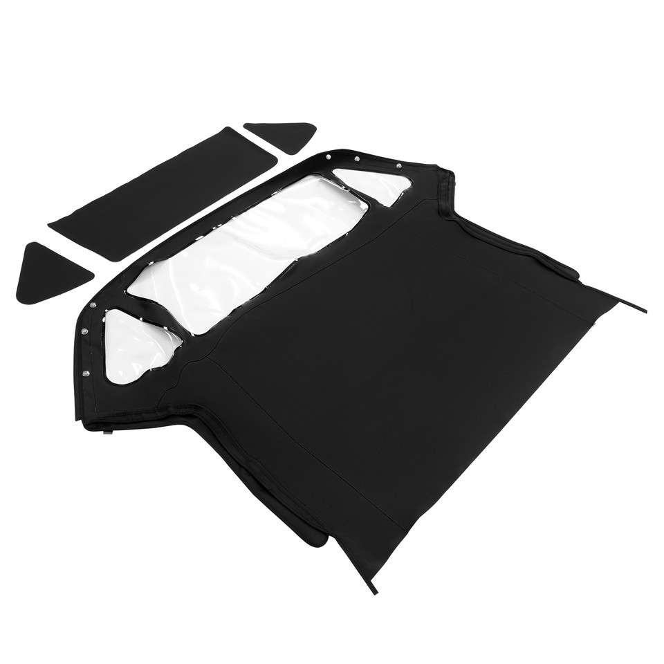 Convertible Soft Top w/ Clear Window Black Sailcloth Vinyl For MG ...
