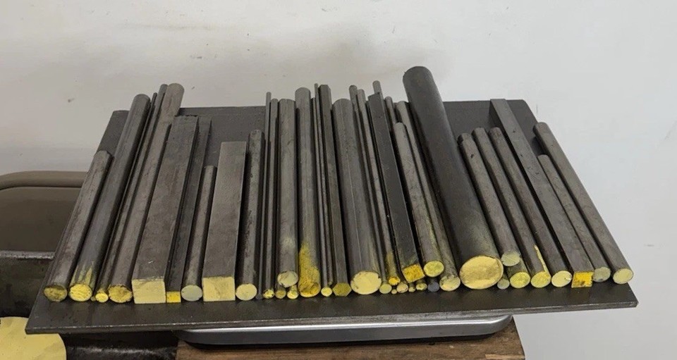 Misc 1018 Steel Round, Square Bar Stock Lot (39 PCS, Approx 34.95 LBS ...