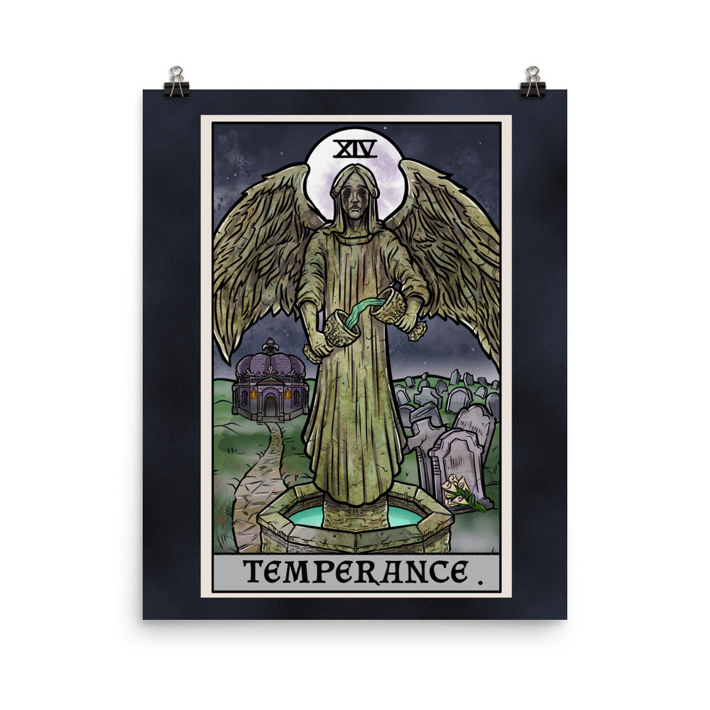 Temperance Tarot Card Poster Goth Crying Angel Pagan Witch Home Decor ...