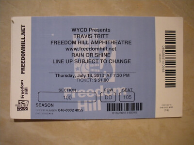 TRAVIS TRITT Concert Ticket Stub. Detroit, MI. 7-18-13 | eBay