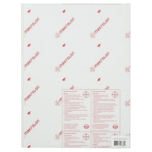 Makrolon Tuffak Polycarbonate Plastic Sheet-1/8" thick (3mm)-Clear-6" x ...