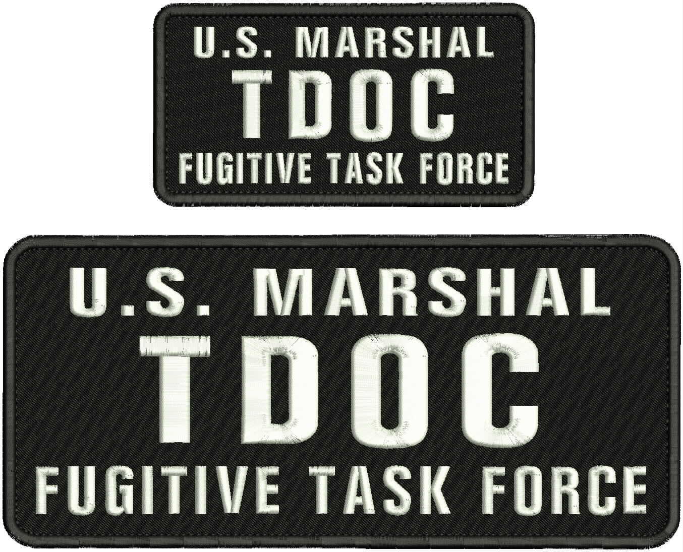 U.S. MARSHAL TDOC FUGITIVE TASK FORCE EMB PATCH 4.75X11&3X6 HOOK ON ...