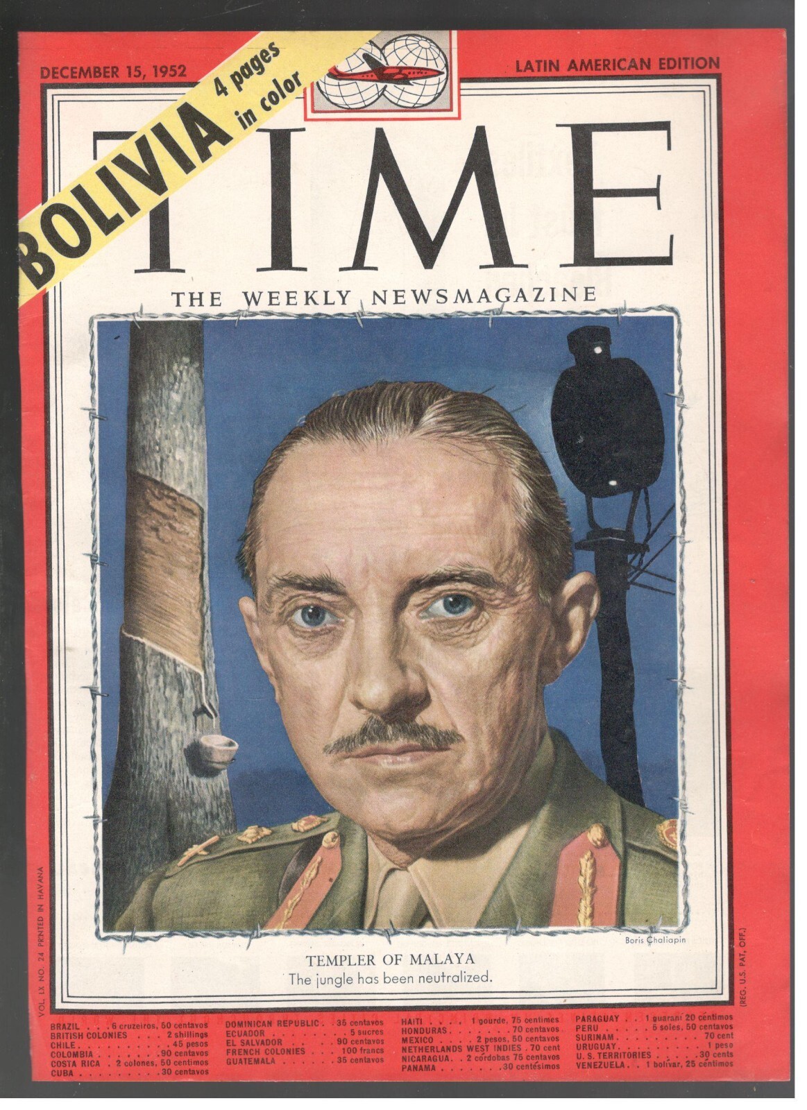 Gerald Templer Of Malaya Time 1952 Only Cover 1 Page Original | eBay ...