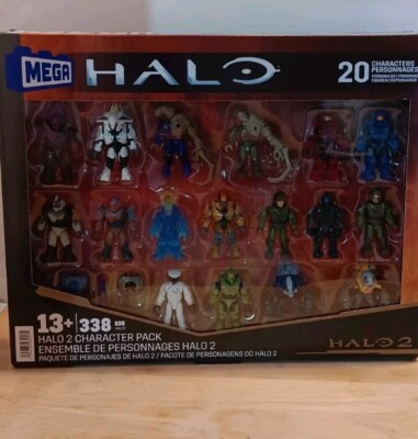Mattel Mega Halo 2 Action Figures Building Toys Set 20 Character Pack ...