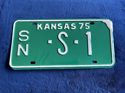 1975 Kansas Governor SAMPLE License Plate # SN S 1 | eBay