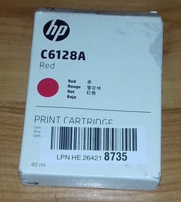 ORIGINAL HP C6128A 40 ml RED PRINT CARTRIDGE. NEW IN OPENED BOX. | eBay