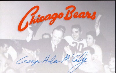 George Halas McCaskey Chicago Bears Signed Photo Card Authentic ...