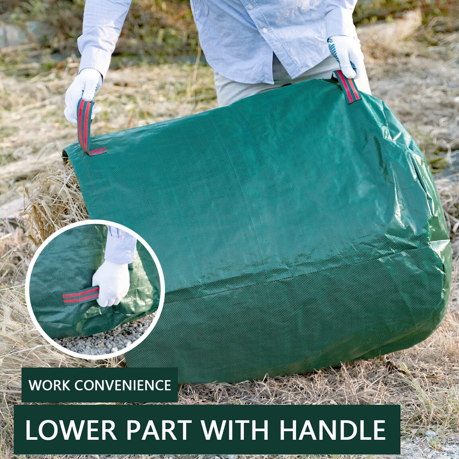 2x272/500L Heavy Duty Waterproof Large Garden Waste Bags Reusable ...