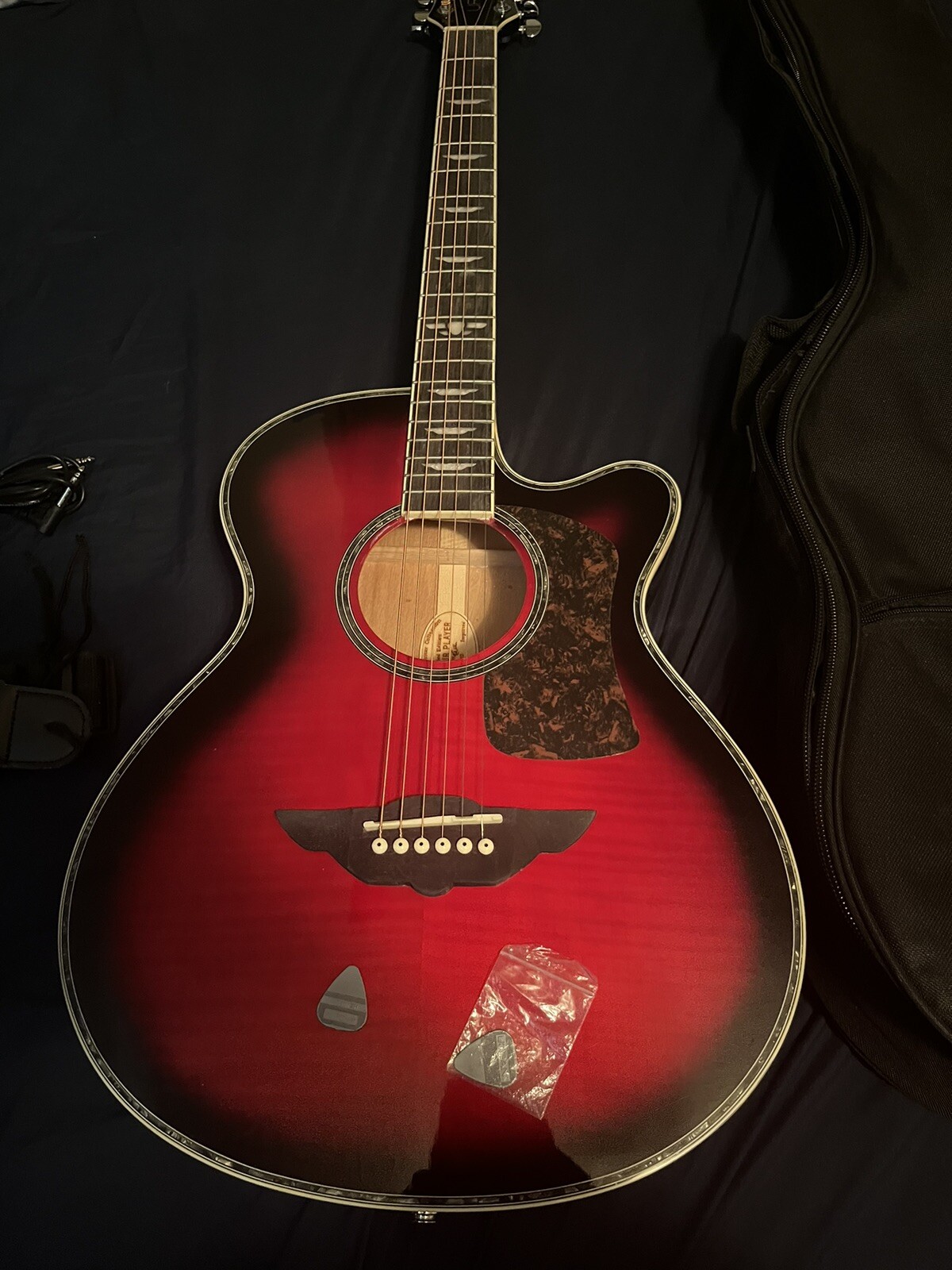 KEITH URBAN PLAYER COLLECTION ACOUSTIC ELECTRIC RED SUNBURST GUITAR W ...