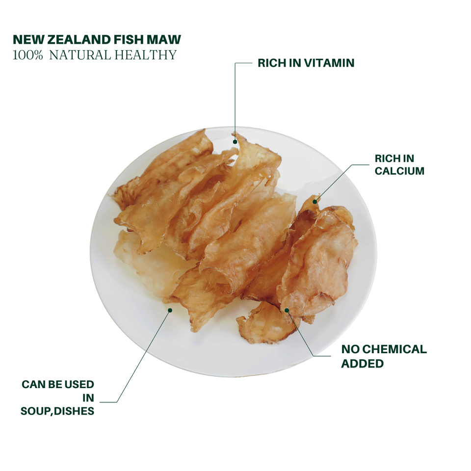 New Zealand Cod Fish Maw, Premium Dried Cod Fish Maw, 8oz, 九龍堂 新西兰鳕鱼鱼胶 ...