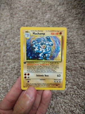 Pokémon TCG Machamp Base Set 8/102 Holo 1st Edition Holo Rare | eBay