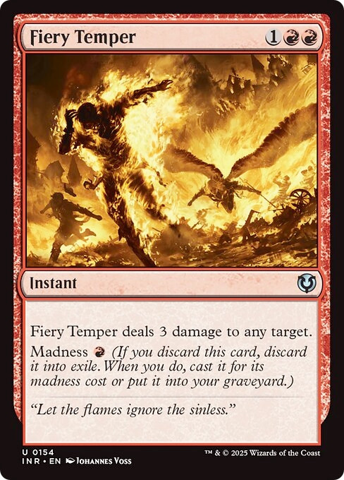 FIERY TEMPER x4 mtg NM-M Innistrad Remastered 4 Unc | eBay