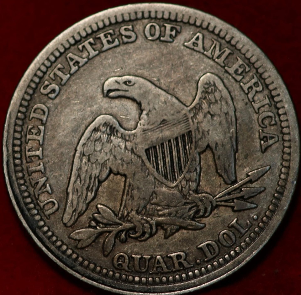 1857 Philadelphia Mint Silver Seated Liberty Quarter | eBay