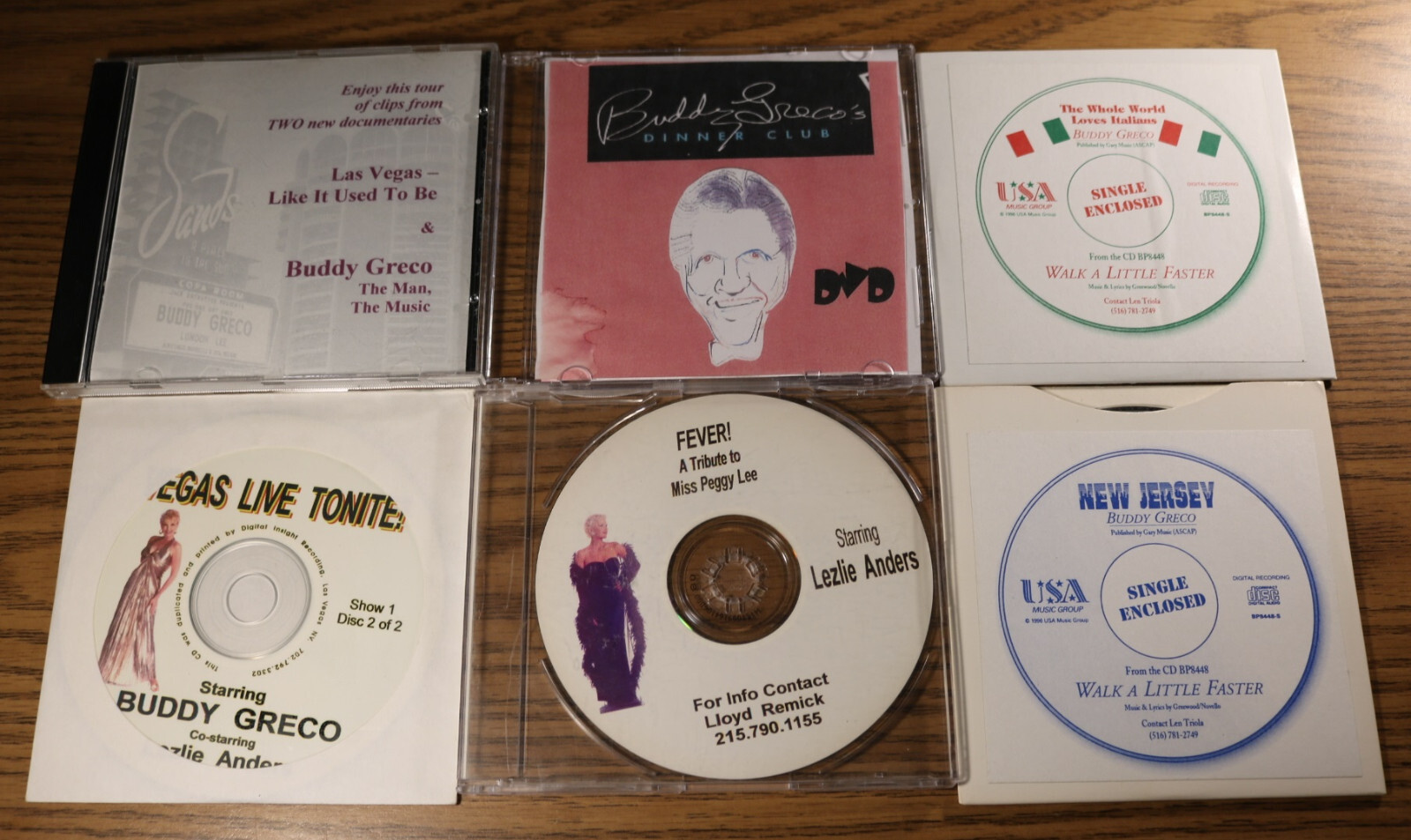 BUDDY GRECO Used CD Lot of 6 Private Promotional Las Vegas Fever ...