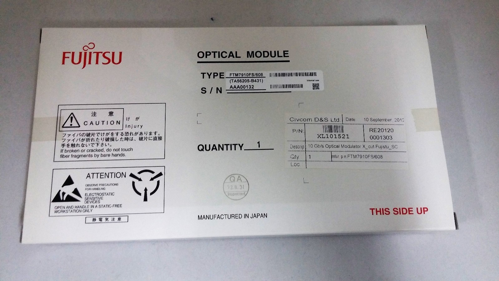 Fujitsu FTM7910FS 10G MZ optical modulator | eBay