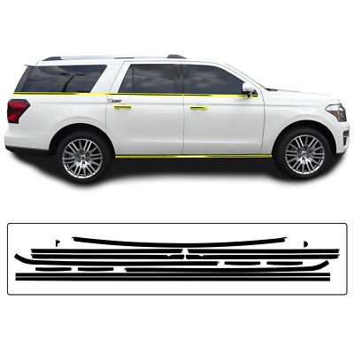 Fits Ford Expedition MAX 2018-2024 Side Window Chrome Delete Vinyl ...
