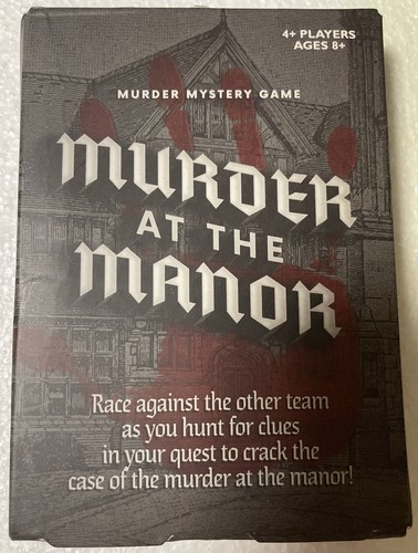 Murder At The Manor Card Game Murder Mystery Game 4+ Players Ages 8 And ...