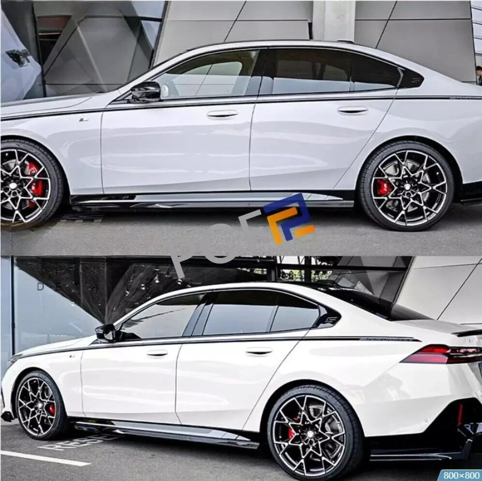 2024-2025 For BMW 5 Series I5 G60 Gloss Black Car Side Skirts Extension ...