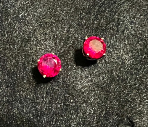 Ross-Simons RED 4Ct. Brilliant Stud Earrings, Gold plated over 925 ...