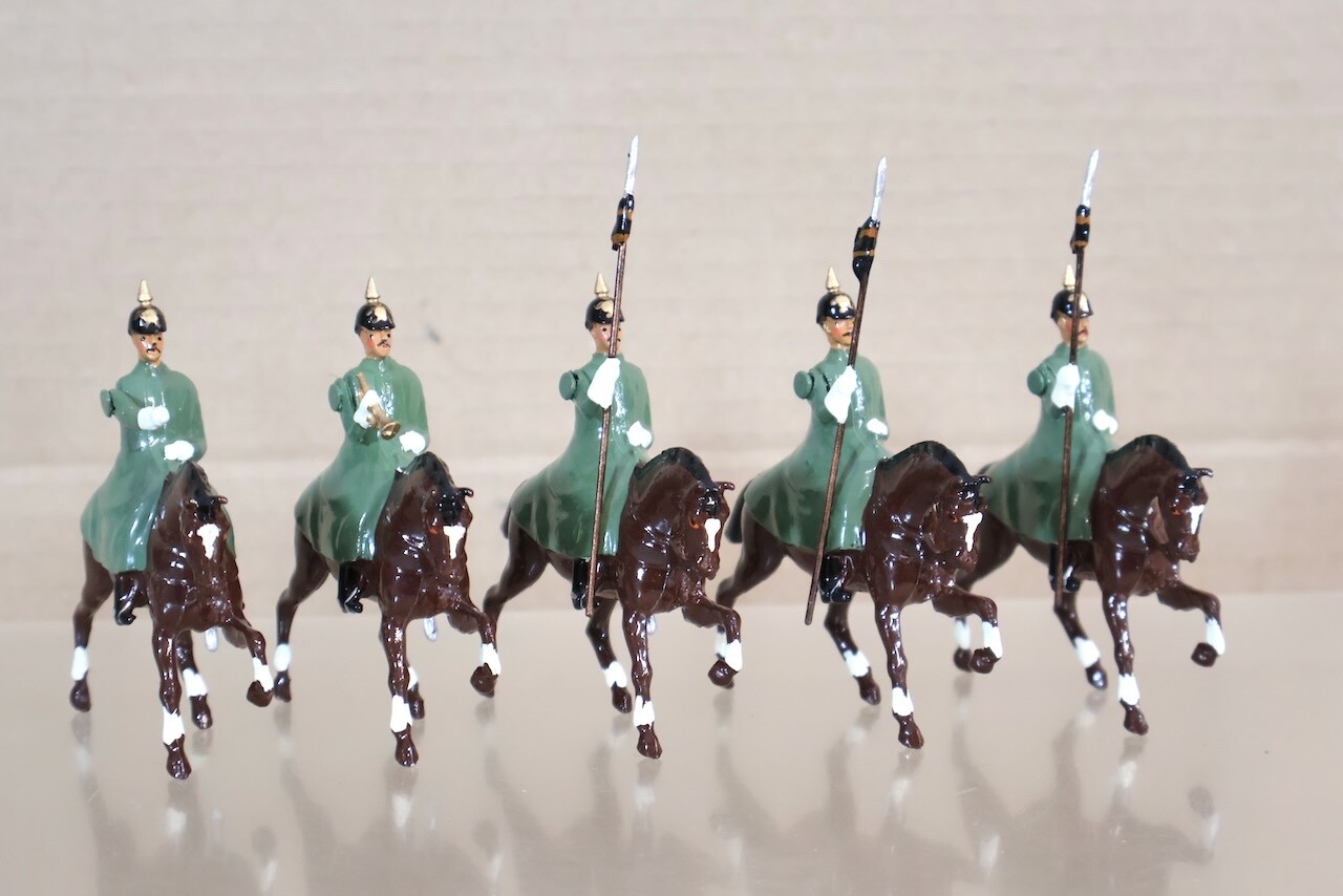 BRITAINS HOLLOW CAST RE PAINTED WWI GERMAN MOUNTED LANCERS in GREAT ...