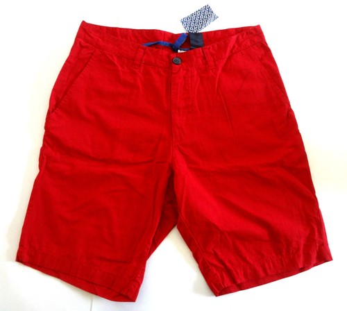 H&M MENS RED SHORTS BUTTON FLY 100% COTTON SIZE 32 | eBay