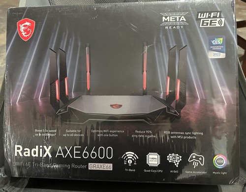 MSI RadiX AXE6600 WiFi 6E Tri-Band Gaming Router support 2.5GHz/5GHz ...