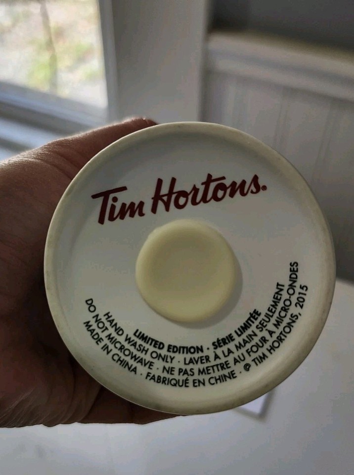 2015 Limited Edition Orange Stripe Ceramic Tim Hortons Travel Drink Mug ...