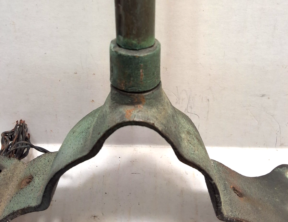 OLD ORIGINAL HEAVY FANCY BRASS SADDLE BRACE LIGHTNING ROD WEATHERVANE ...