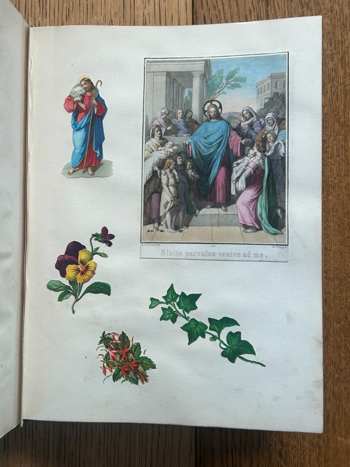 Beautiful Victorian Scrapbook - 62 Pages - Religious Theme flower ...