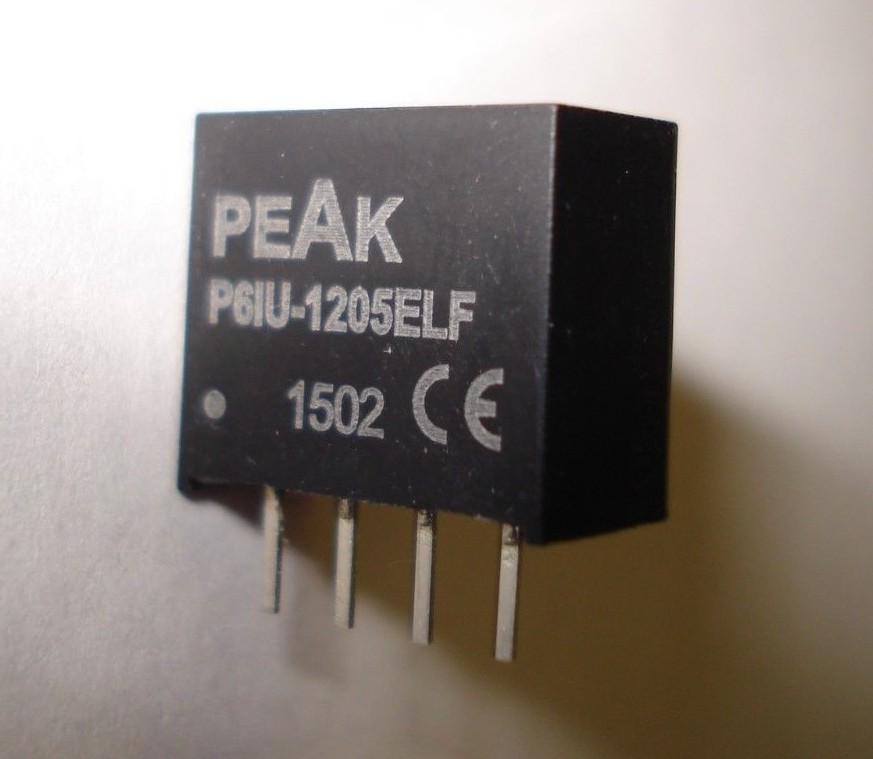 PEAK Electronics P/N P6IU-1205ELF 1W & 3000V Isolation, 12 VDC in 5.0 VDC out | eBay