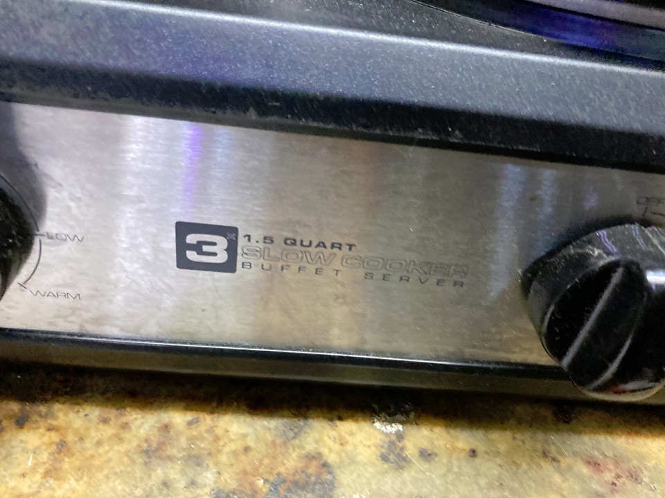 Buffet Server Set tru triple - 3 x 1.5 Quart oval Inserts pre owned ...