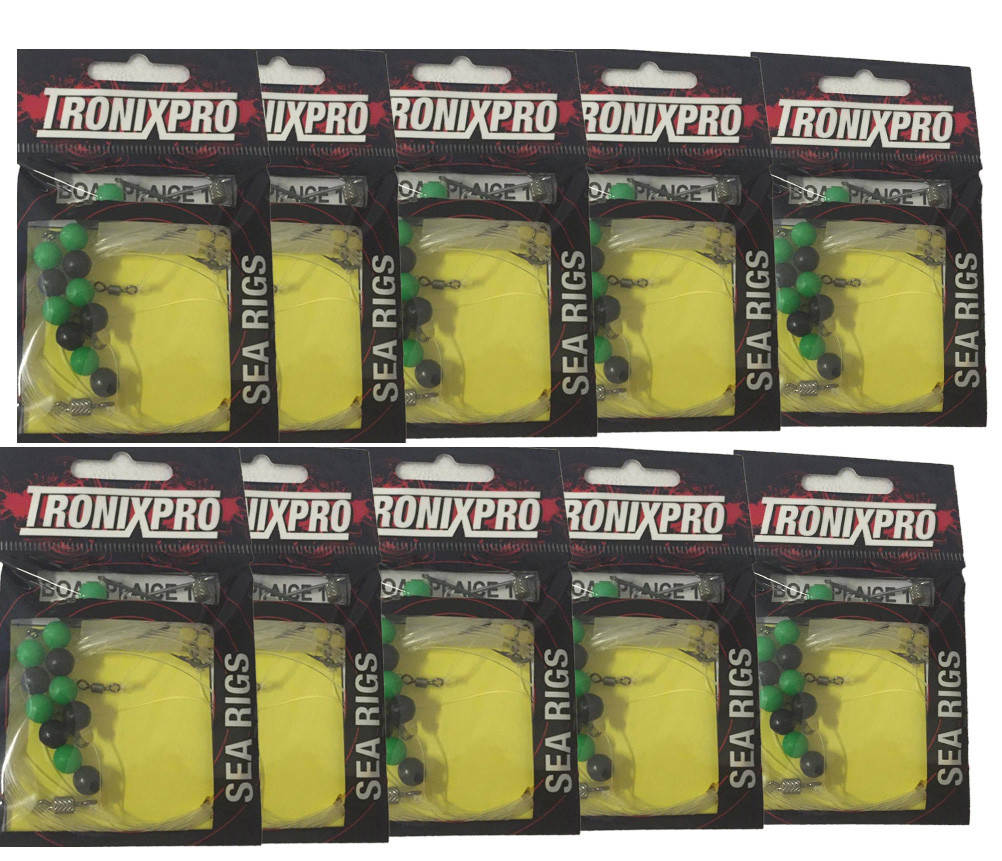 10 x Tronixpro Axia Boat Plaice Rigs - Ready Made Rigs - Sea Fishing ...