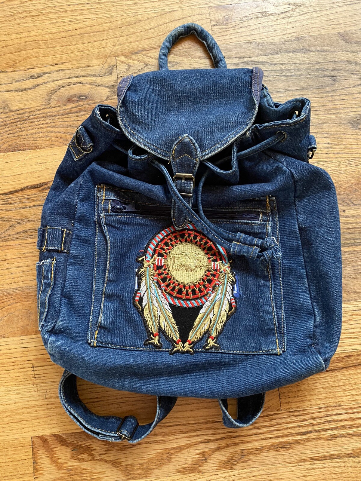 Vintage Denim Backpack Festival Pack Buffalo / Dreamc… - Gem