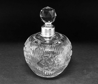 Antique English Sterling Silver Cut Crystal Perfume Bottle William ...