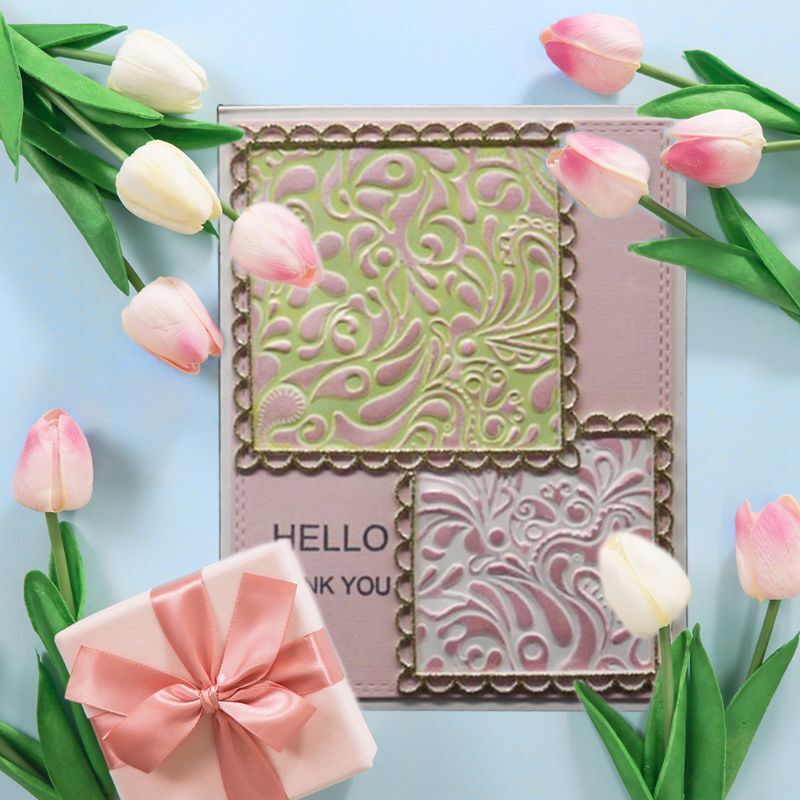 for Creative Sea Wave Embossing Folder 3D TPR Craft Embossing Script ...