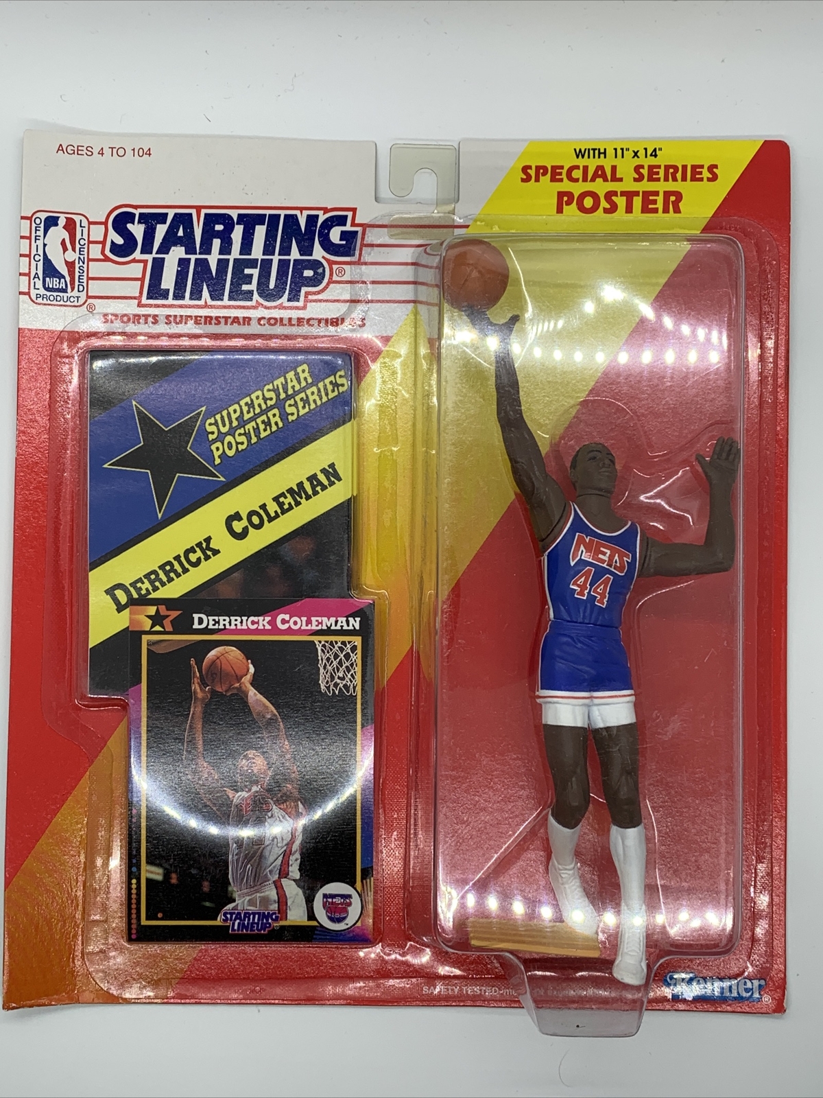 1992 Starting Lineup Derrick Coleman New Jersey Nets Kenner Basketball ...