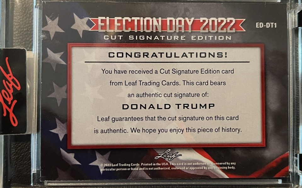 #18/23 Donald Trump (45/47 POTUS) Leaf 2022 Presidential Election ...