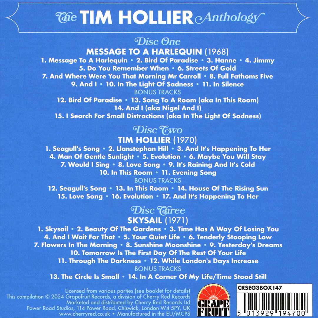 TIM HOLLIER TIME HAS A WAY OF LOSING YOU: TIM HOLLIER ANTH NEW CD ...