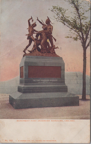 Monument Fort Dearborn Massacre Chicago IL Illinois c1905 Postcard ...