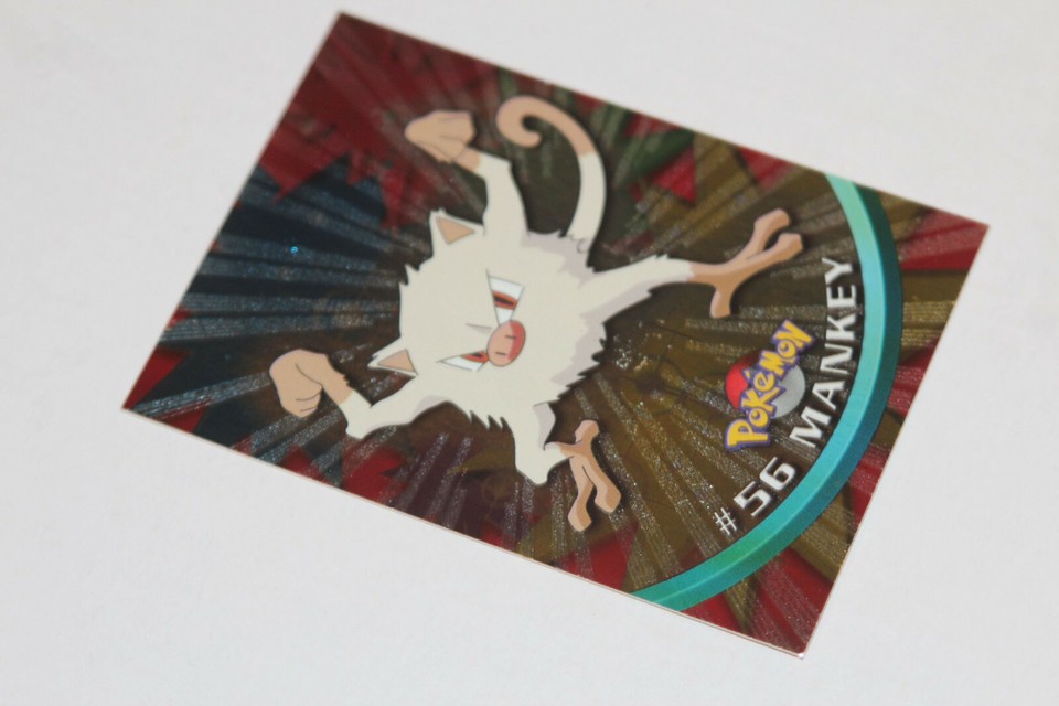 Mankey #56 Chrome Holo Foil Starburst Rare Pokemon 1999 Topps Card TV ...