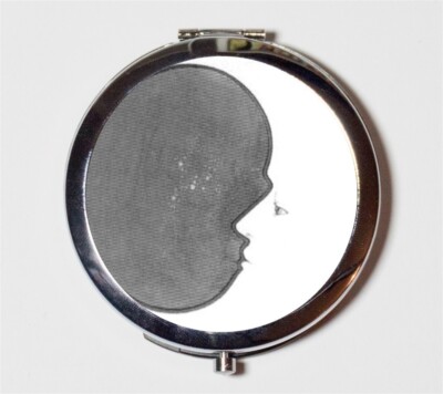 Crescent Moon Man in the Moon Compact Mirror Make Up Pocket Mirror ...