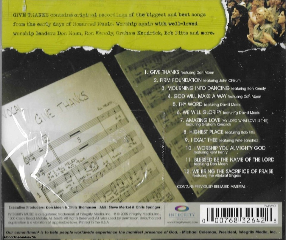 VINTAGE WORSHIP - Give Thanks!! - Praise & Worship Pop CCM Music CD | eBay