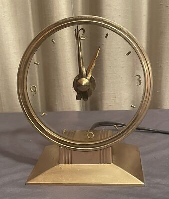 VTG 1950s Haddon Golden Visionette Model 80 Electric Mystery Clock ...