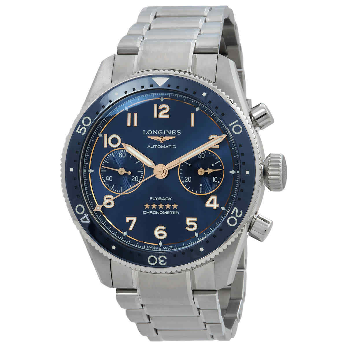 Longines Spirit Flyback Chronograph Automatic Blue Dial Men Watch