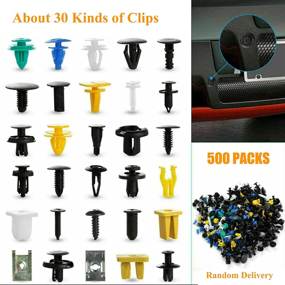 Mixed Auto Car Fastener Clip 500PCS Automotive Clips Plastic Rivet Door ...
