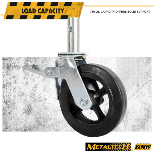 MetalTech 8 in. Scaffold Caster Wheel 4-Pack Heavy-Duty Double Locking ...