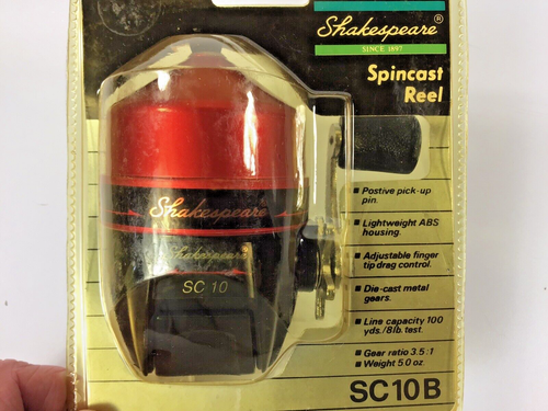 NEW Shakespeare SC10B Spincast Fishing Reel Red Sealed in Case ...