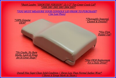 2000-2005 Buick LeSabre Tan Leather Center Console Lid Armrest ...