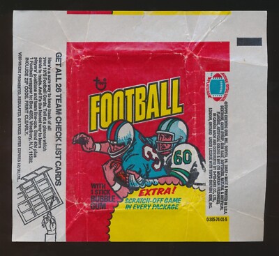 1975 Topps Football -ORIGINAL WRAPPER -"26 Team Checklist Cards" Ad | eBay